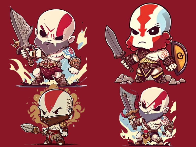 Chibi Greek Warrior Emote Collection Twitch & Discord | Channel Points ...