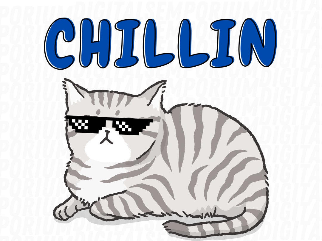 Cat Chillin Emote, Just Chillin Emote, Static Emote, Meme Emote, Funny ...