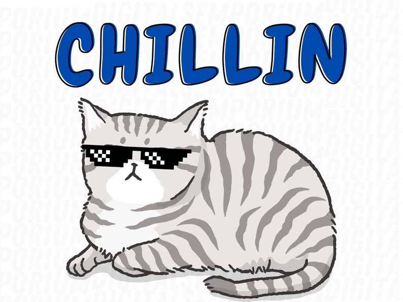 Cat Chillin Emote, Just Chillin Emote, Static Emote, Meme Emote, Funny ...