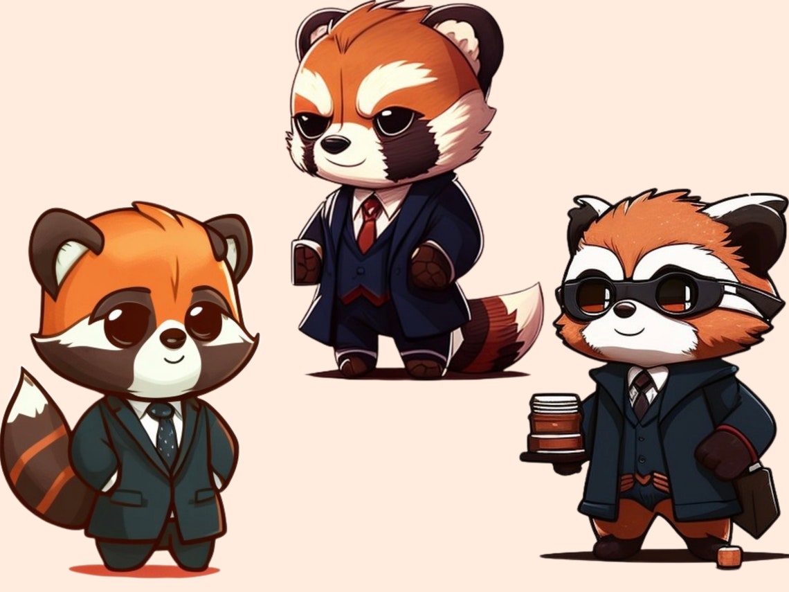 Red Racoon in Suit Emote Collection Twitch & Discord Channel Points ...