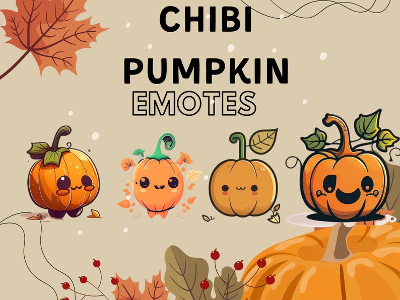 Chibi Pumpkin Emotes Twitch, Discord, Kick, Streamer, Emoji, Stream ...