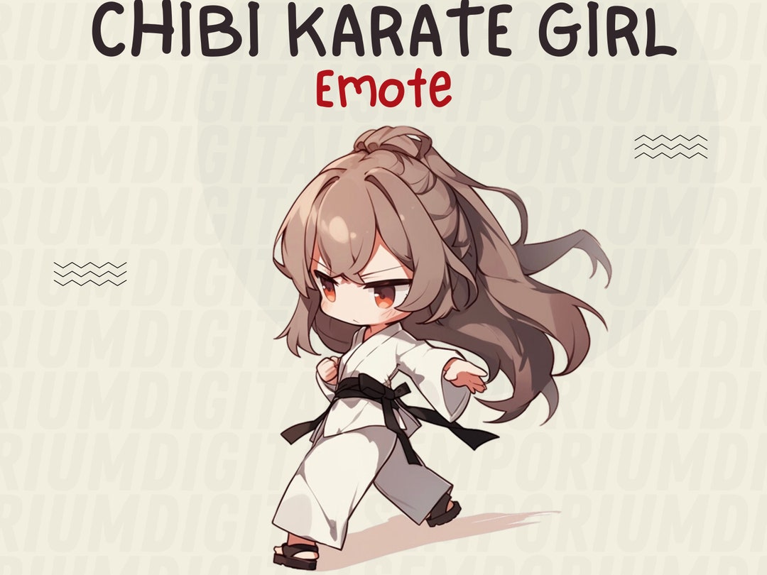 Chibi Karate Girl Emote, Black Belt, Mixed Martial Arts, Cute Girl ...