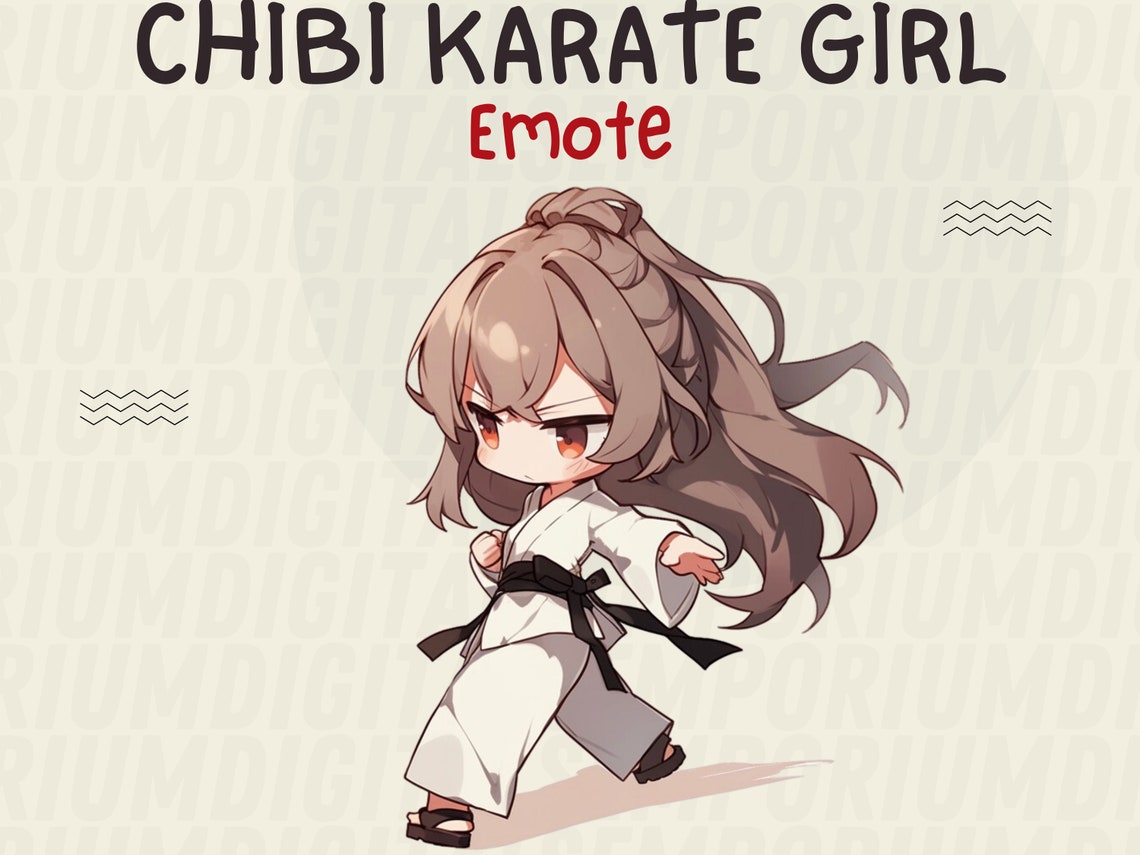 Chibi Karate Girl Emote, Black Belt, Mixed Martial Arts, Cute Girl ...