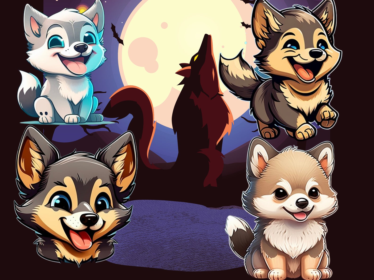 Cute Wolf Emote Collection Twitch & Discord Channel Points Streamer ...