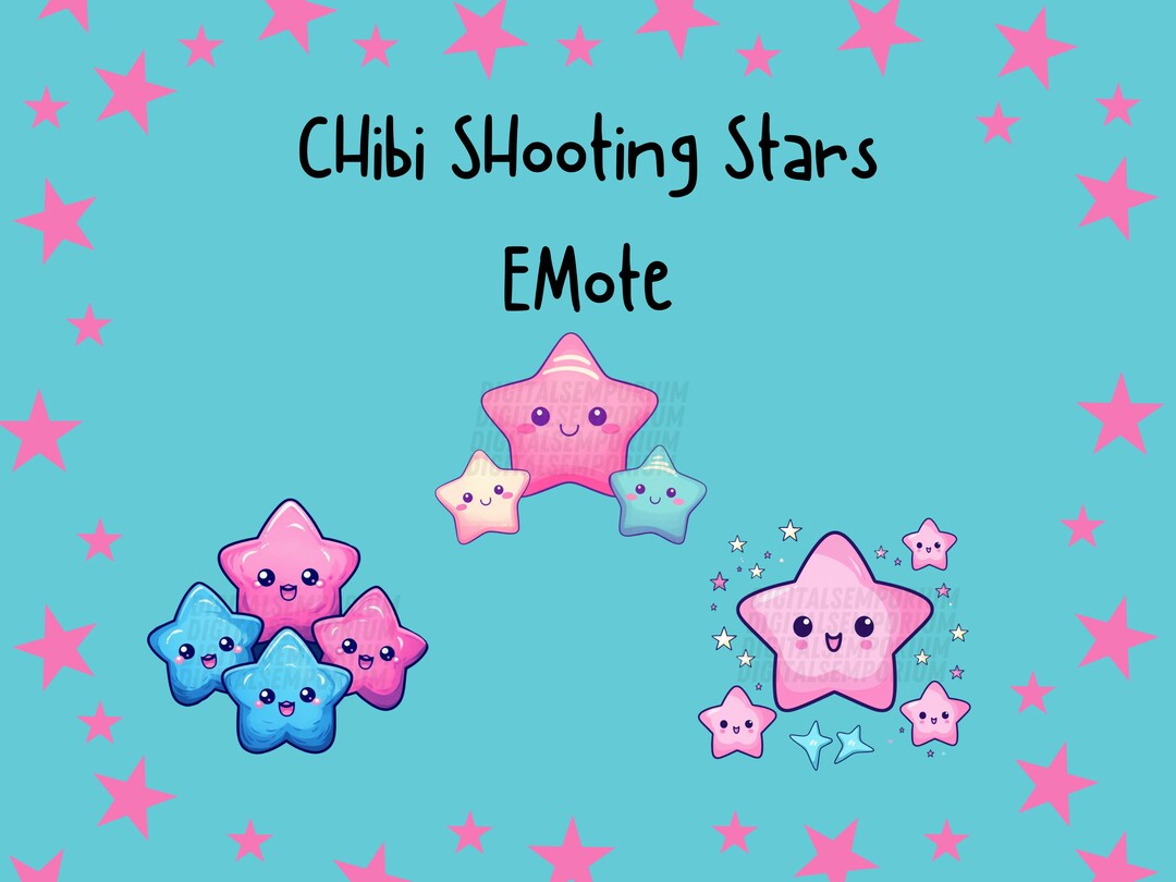 Cute Chibi Shooting Star Emote Twitch, Discord, Kick, Channel Point ...