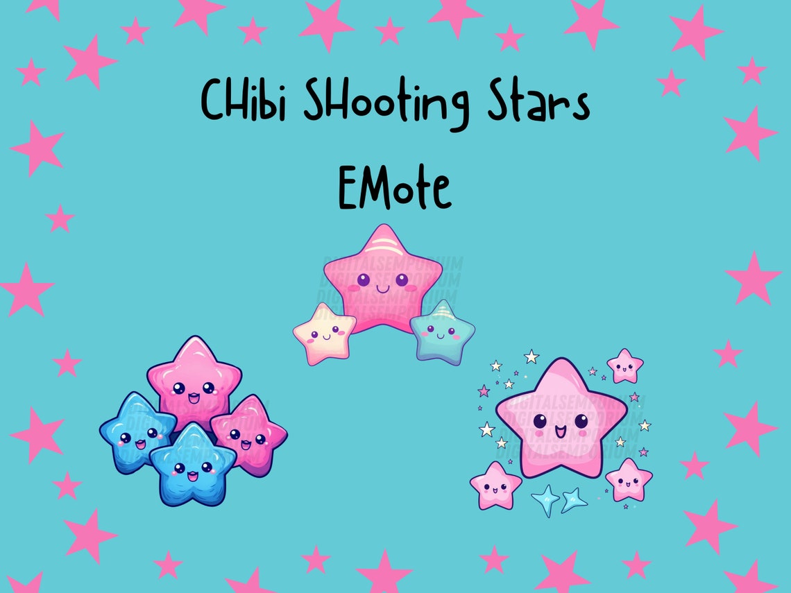 Cute Chibi Shooting Star Emote Twitch, Discord, Kick, Channel Point ...