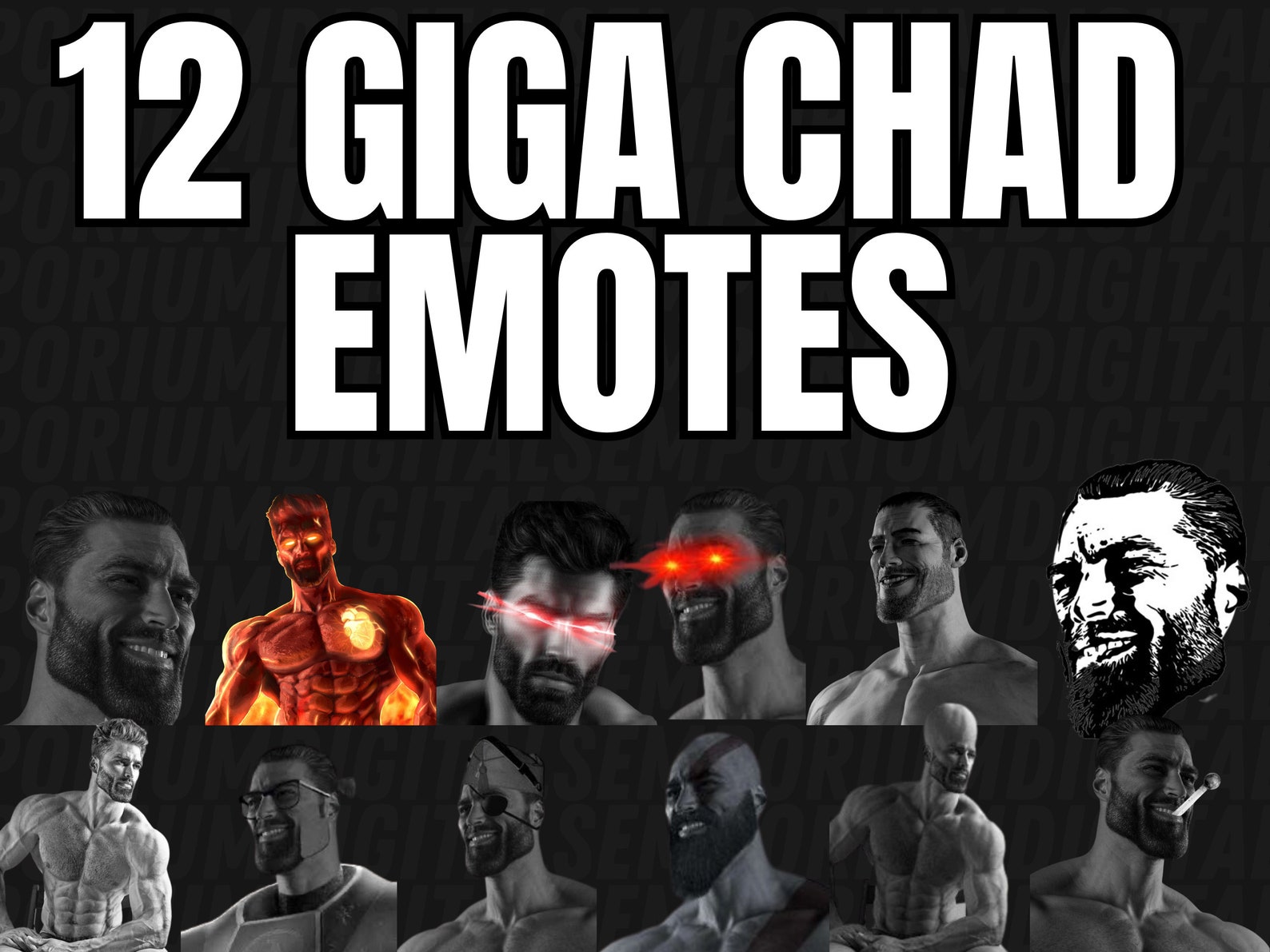 12 Giga Chad Meme Emote Pack | Meme Emote | Twitch, Discord Emotes ...