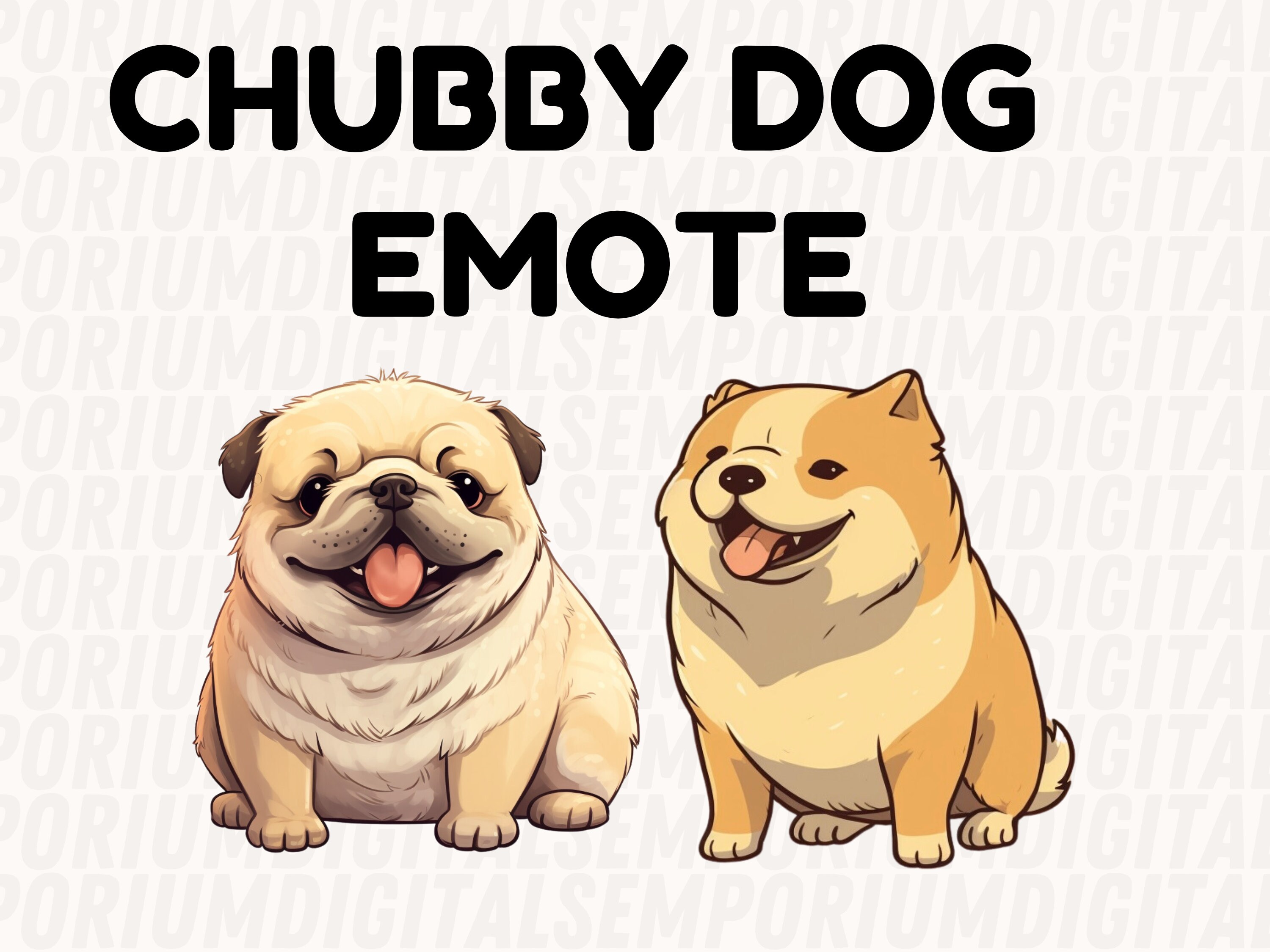 Twitch Chubby Dog Emote, Fluffy Dog Emote, Pet Lover Emote, Dog Dad ...