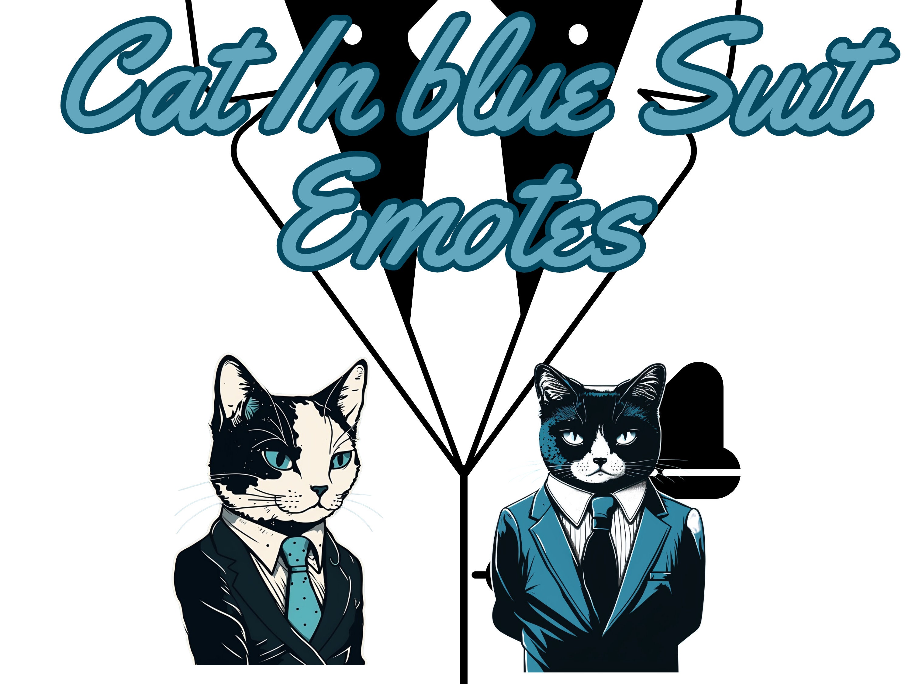 Cat in Blue Suit Emotes Twitch & Discord, Channel Points, Streamer ...