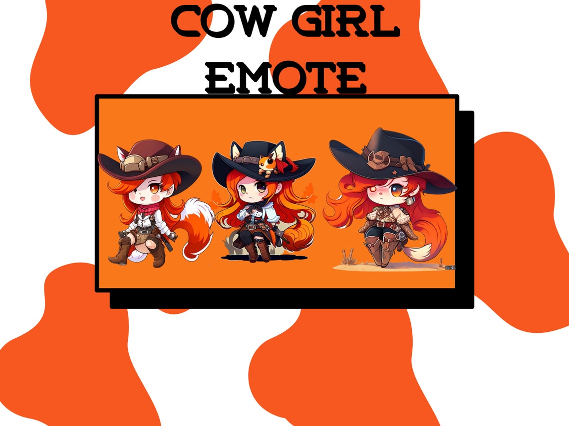 Orange Cow Girl Emote Collection Twitch & Discord | Channel Points ...