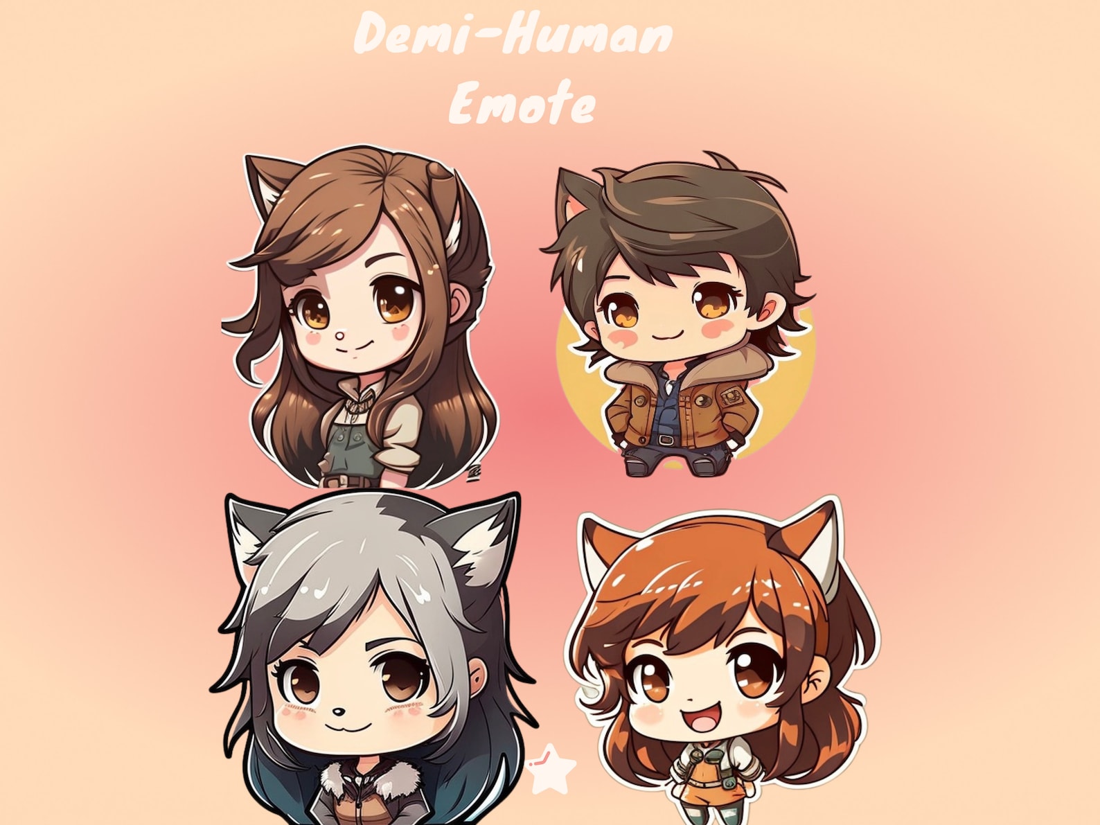 Cute Demi-human Emote Collection Twitch & Discord, Channel Points ...