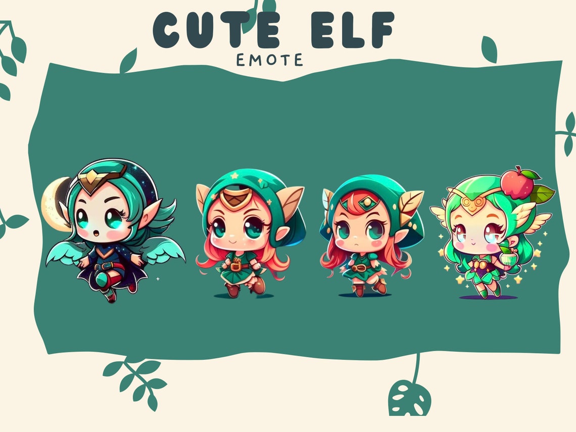 Cute Chibi Elf Emote Collection Twitch, Discord, Channel Points ...
