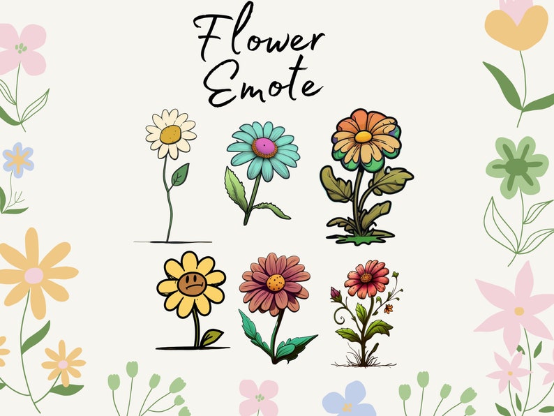 Cute Flower Emotes Twitch & Discord | Channel Points | Streamer | Emoji ...