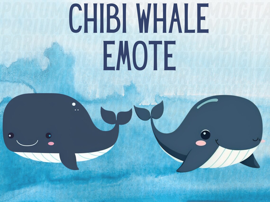 Cute Chibi Whale Emote, Sea Creature Emote, Fish Emote, Under Water ...