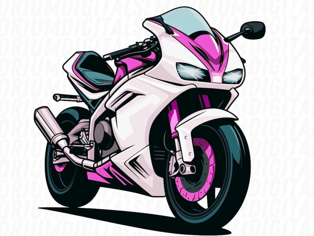 Pink Cartoon Motorcycle Emote, Bike Emote, Vehicle Emote, Cartoon Emote ...