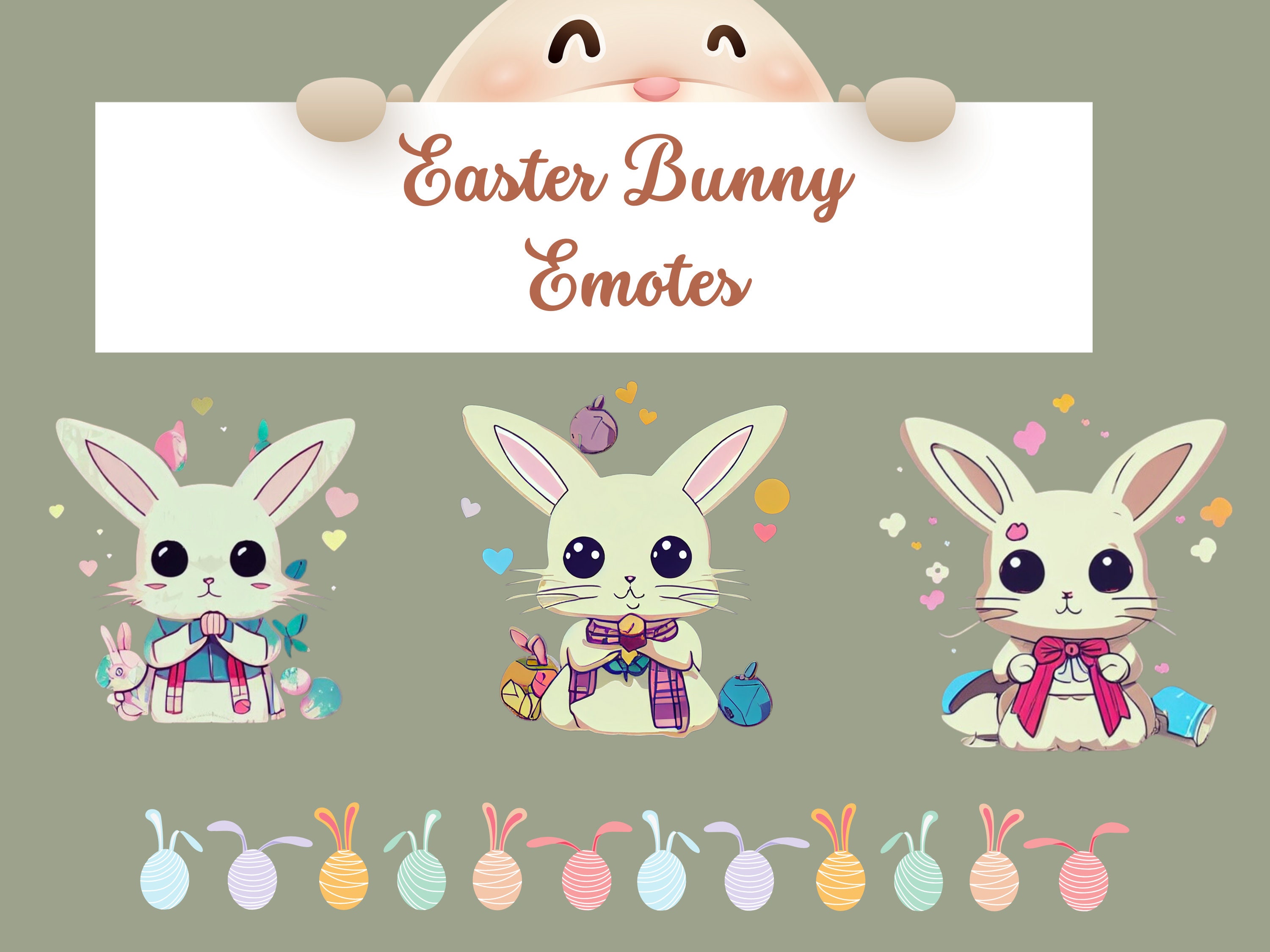 Easter Bunny Twitch Emotes | Discord Emotes | Youtube Emotes | Facebook ...