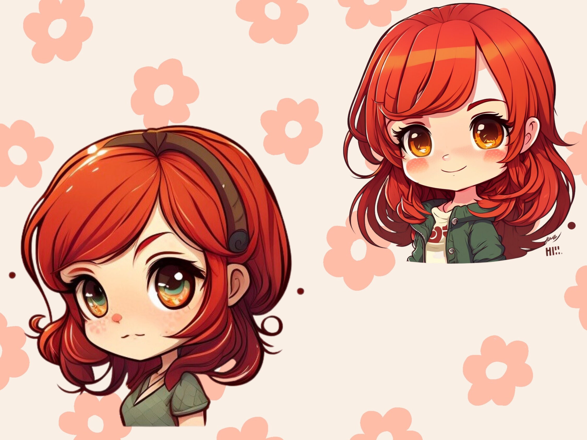 Chibi Red Hair Girl Emotes Twitch, Discord, Channel Point, Streamer ...
