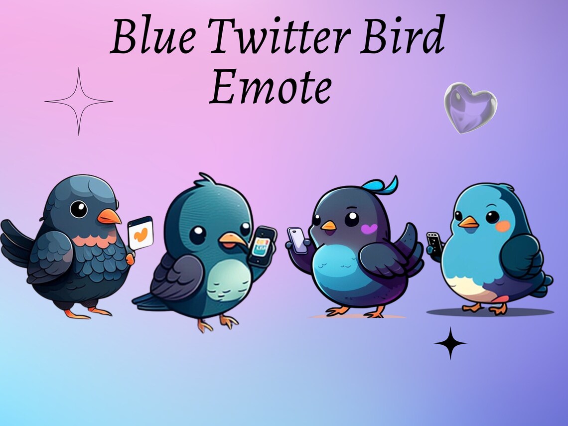 Blue Twitter Bird Emotes Twitch, Discord, Channel Point, Streamer ...