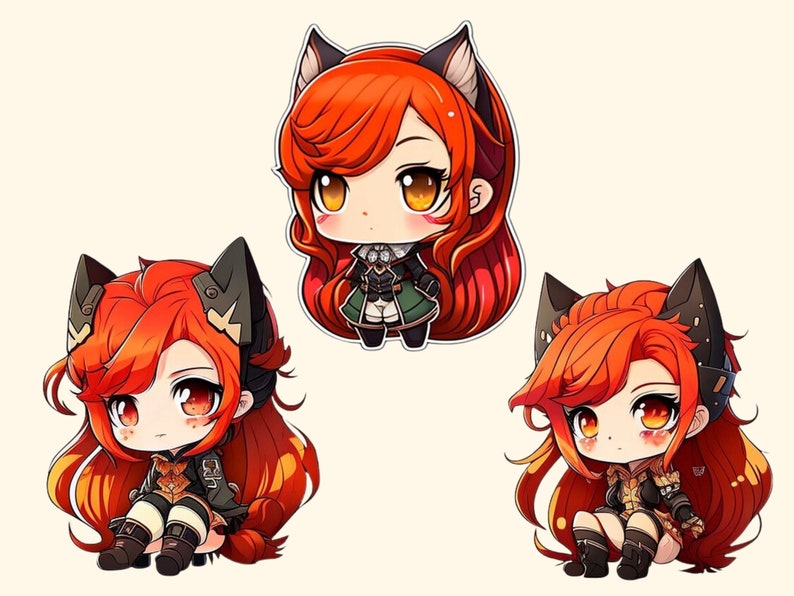 Chibi Cat Girls Emotes Twitch & Discord | Channel Points, Streamer ...