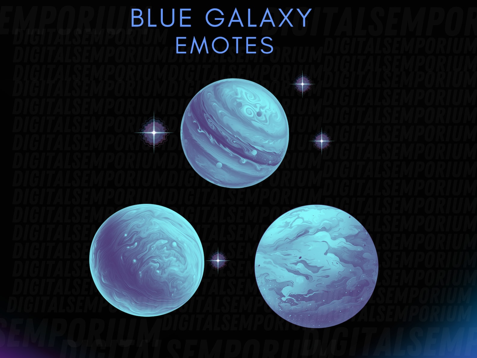 3x Blue Galaxy Emotes, Blue Emotes, Blue Planet Emotes, Milky Way Emote ...