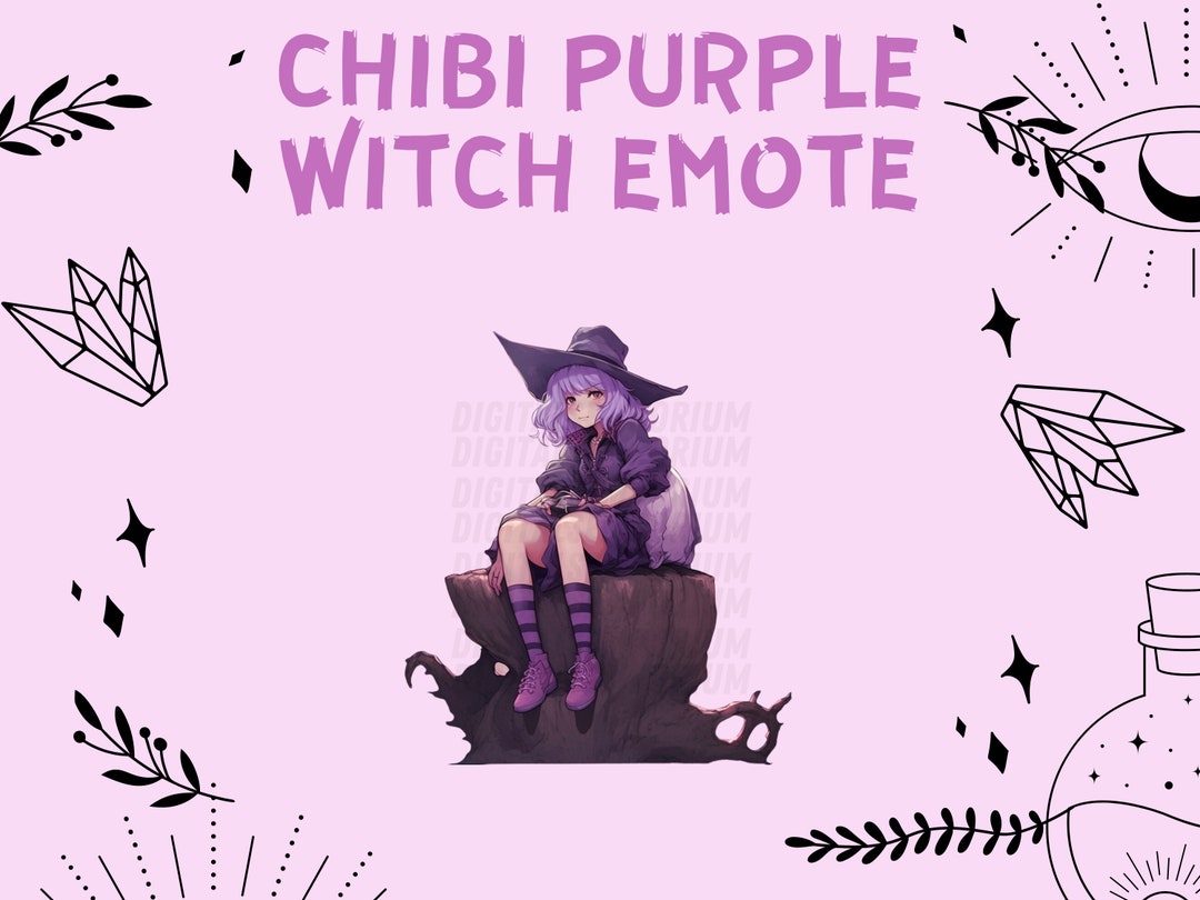 Chibi Purple Witch Emote Collection Twitch & Discord | Channel Points ...