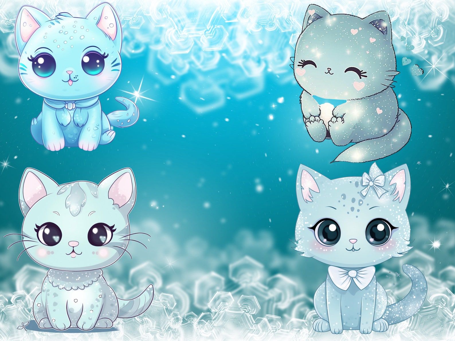 Chibi Ice Kitty Emotes Twitch, Discord, Channel Point, Streamer, Emoji ...