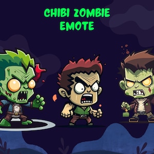 Chibi Zombie Emotes Twitch, Discord, Kick, Streamer, Emoji, Stream ...