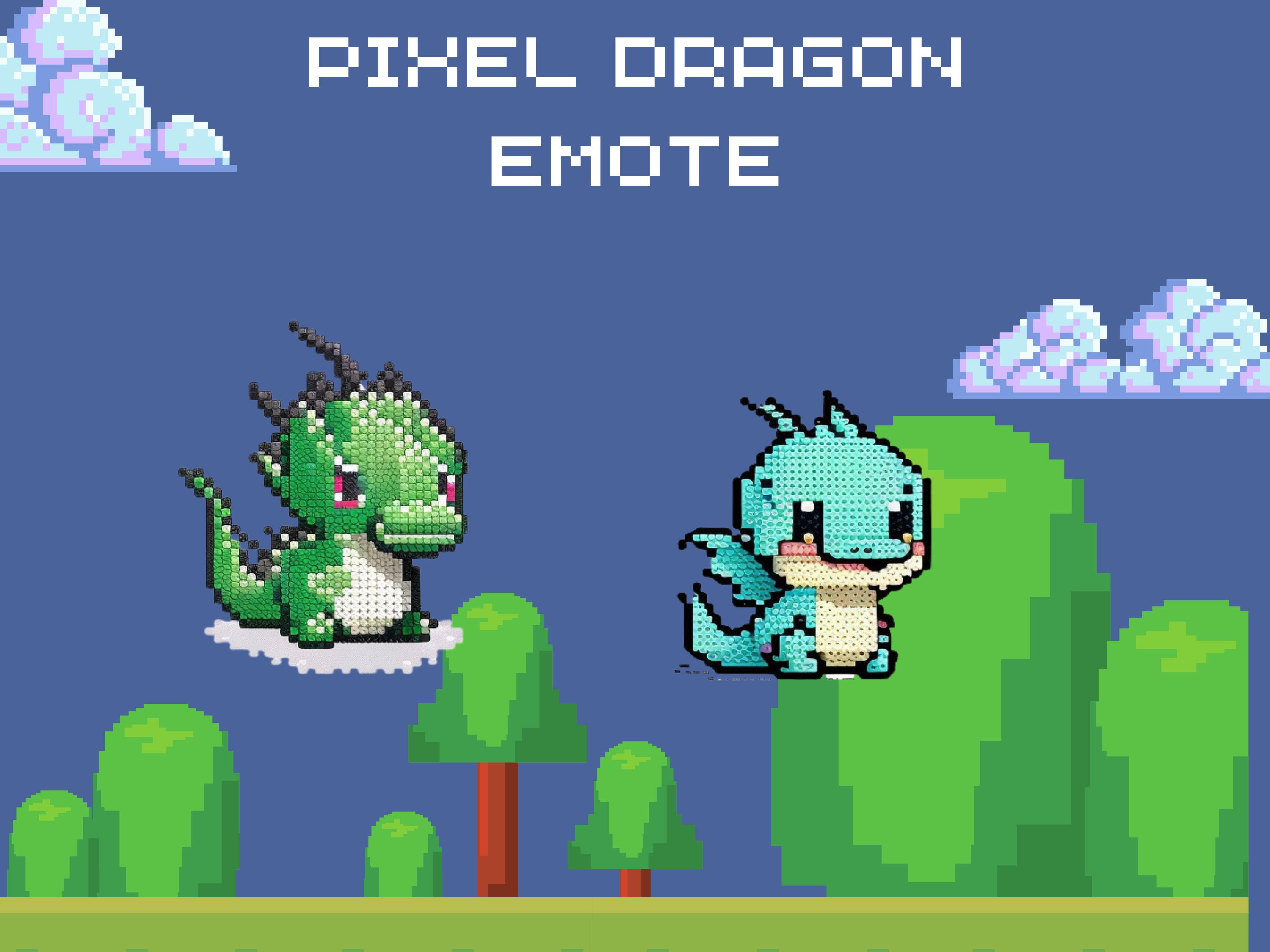 Chibi Kawaii Pixel Dragon Twitch Discord Mixer Youtube Emote/kawaii ...