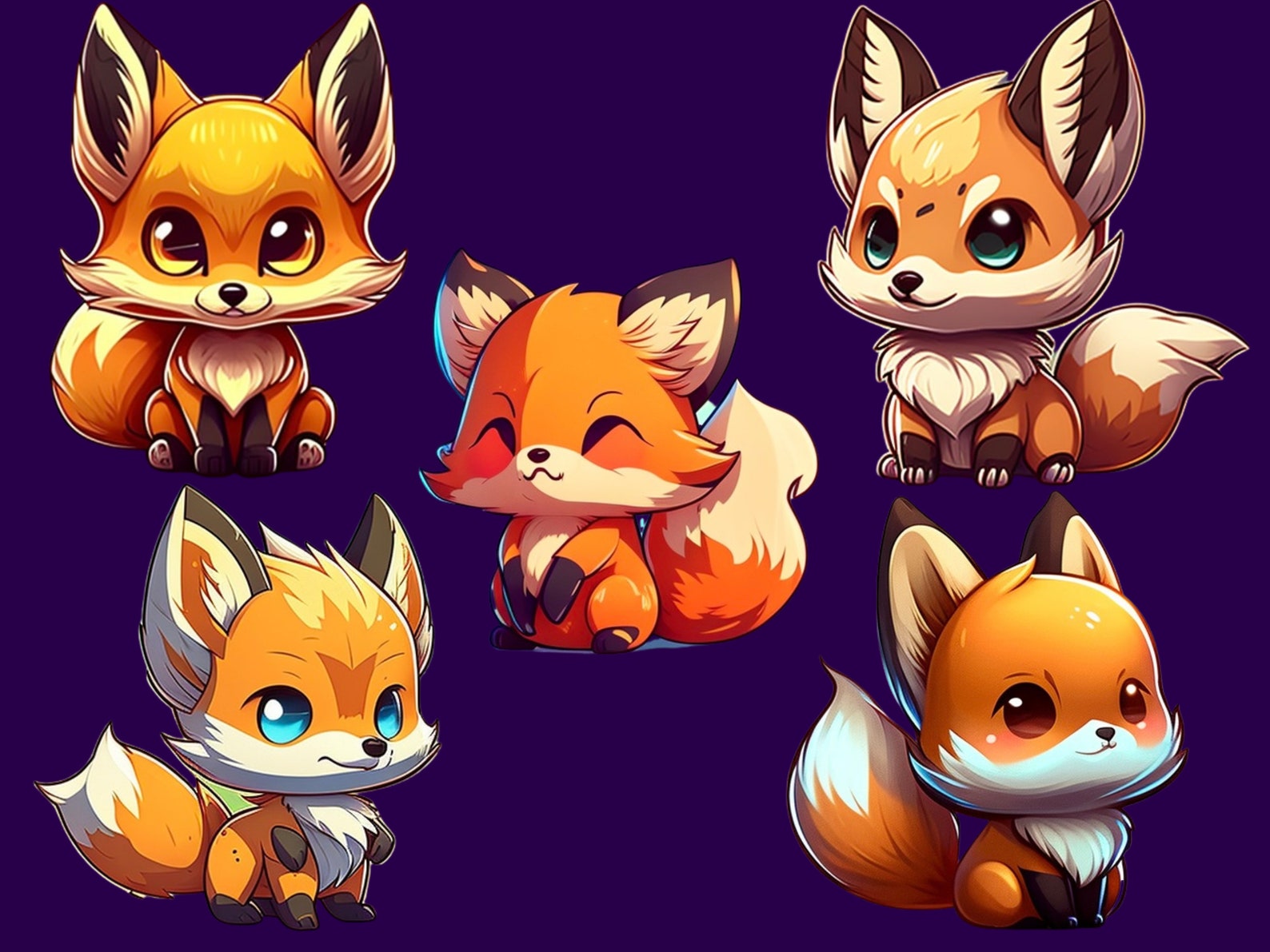 Cute Baby Fox Emote Collection Twitch & Discord | Channel Points ...