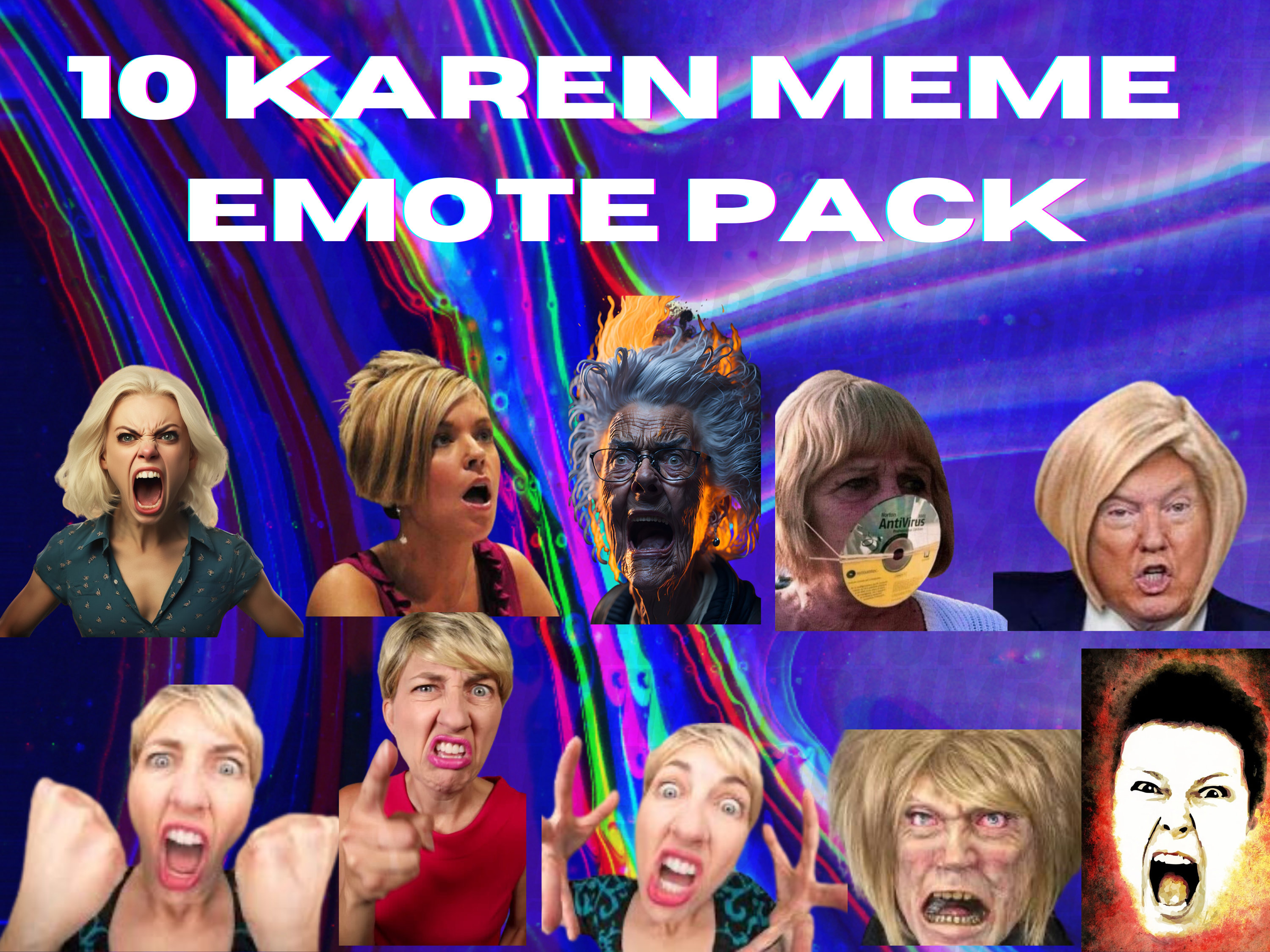 10 Karen Meme Emotes Pack | Meme Emotes | Twitch, Discord Emotes | Meme ...