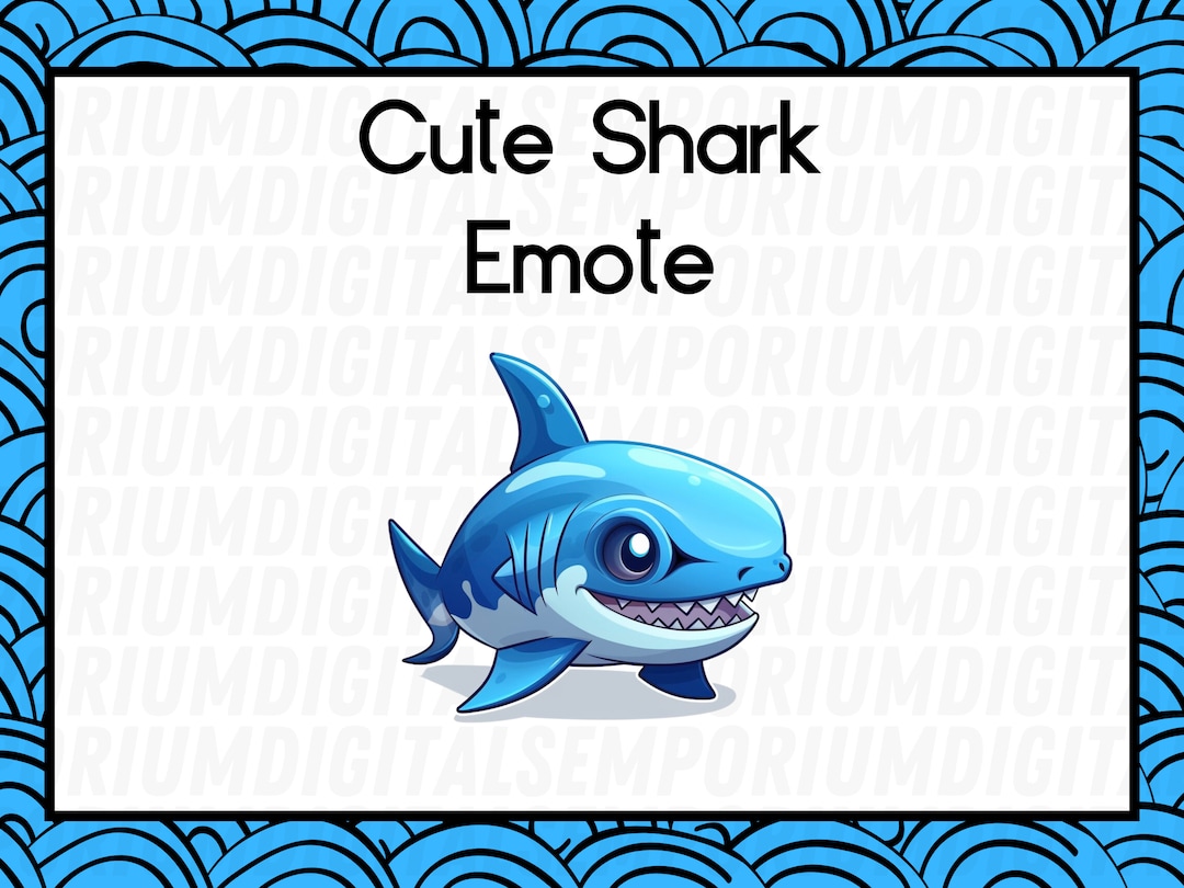 Cute Shark Emote, Great White Shark Emote, Chibi Shark Emote, Chibi ...