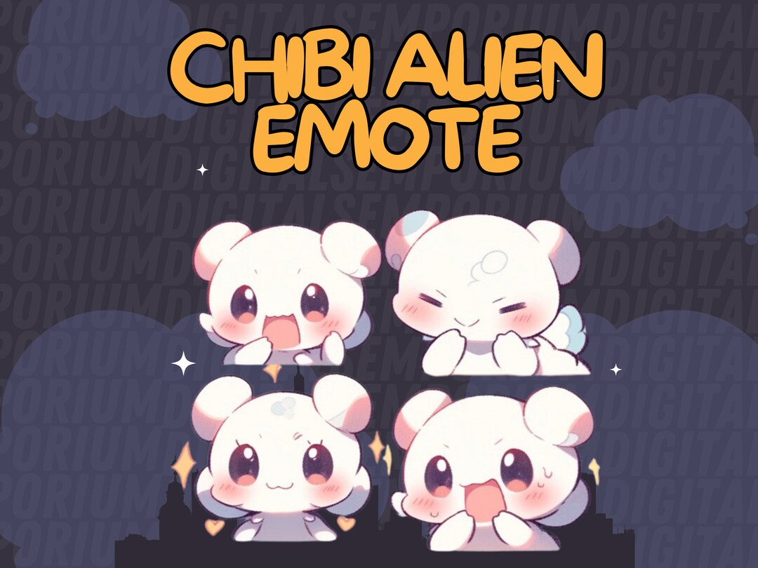 Twitch Cute Alien Emote | Chibi Emotes, Twitch Emote, Discord Emote ...