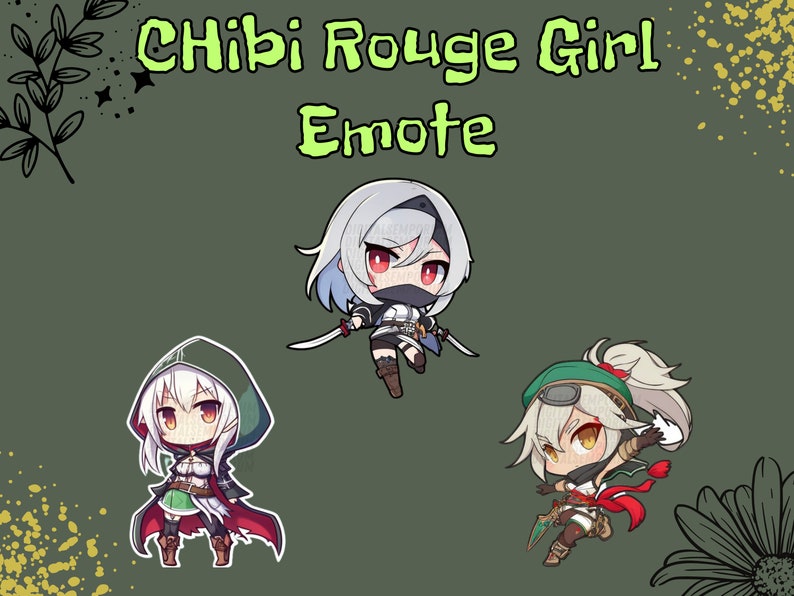 Cute Chibi Rouge Girl Emote Collection Twitch, Discord, Channel Point ...