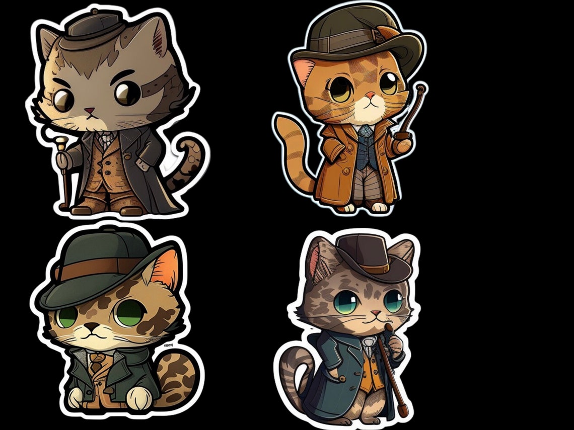Chibi Sherlock Holmes Cat Emotes Twitch & Discord, Channel Points ...