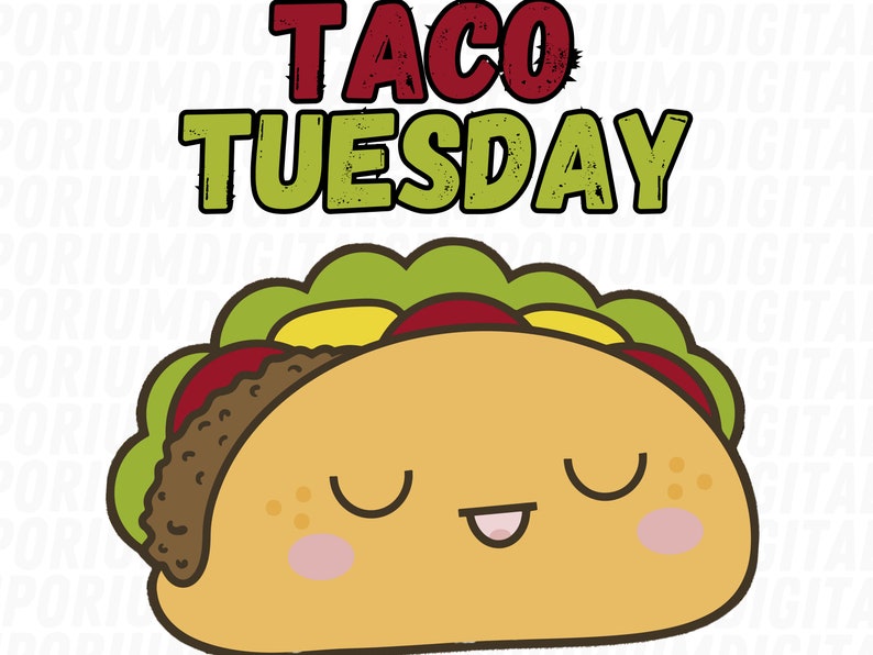 Cute Chibi Taco Emote, Taco Tuesday Emote, Mexican Food Emote, Spicy ...
