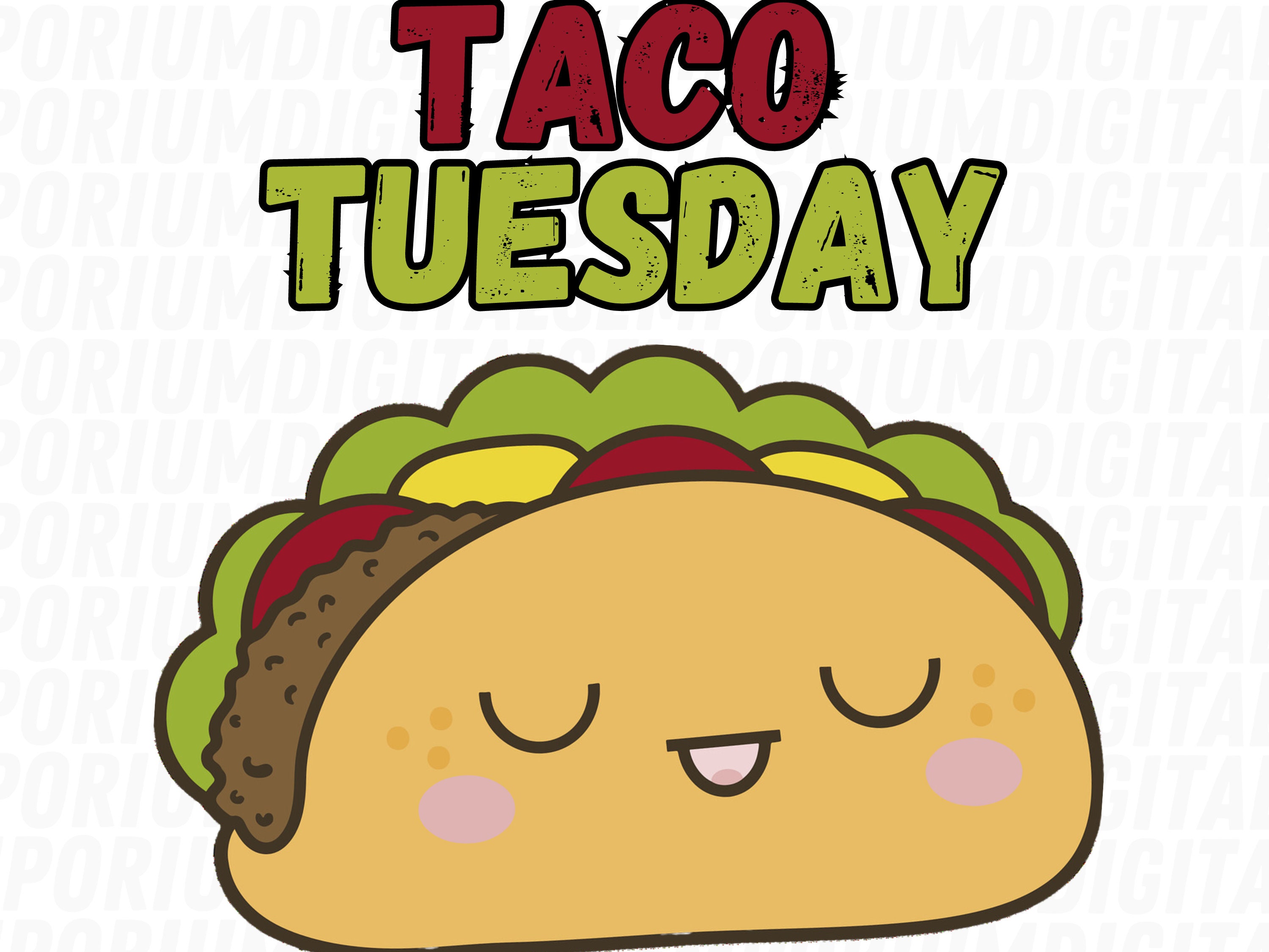 Cute Chibi Taco Emote, Taco Tuesday Emote, Mexican Food Emote, Spicy ...
