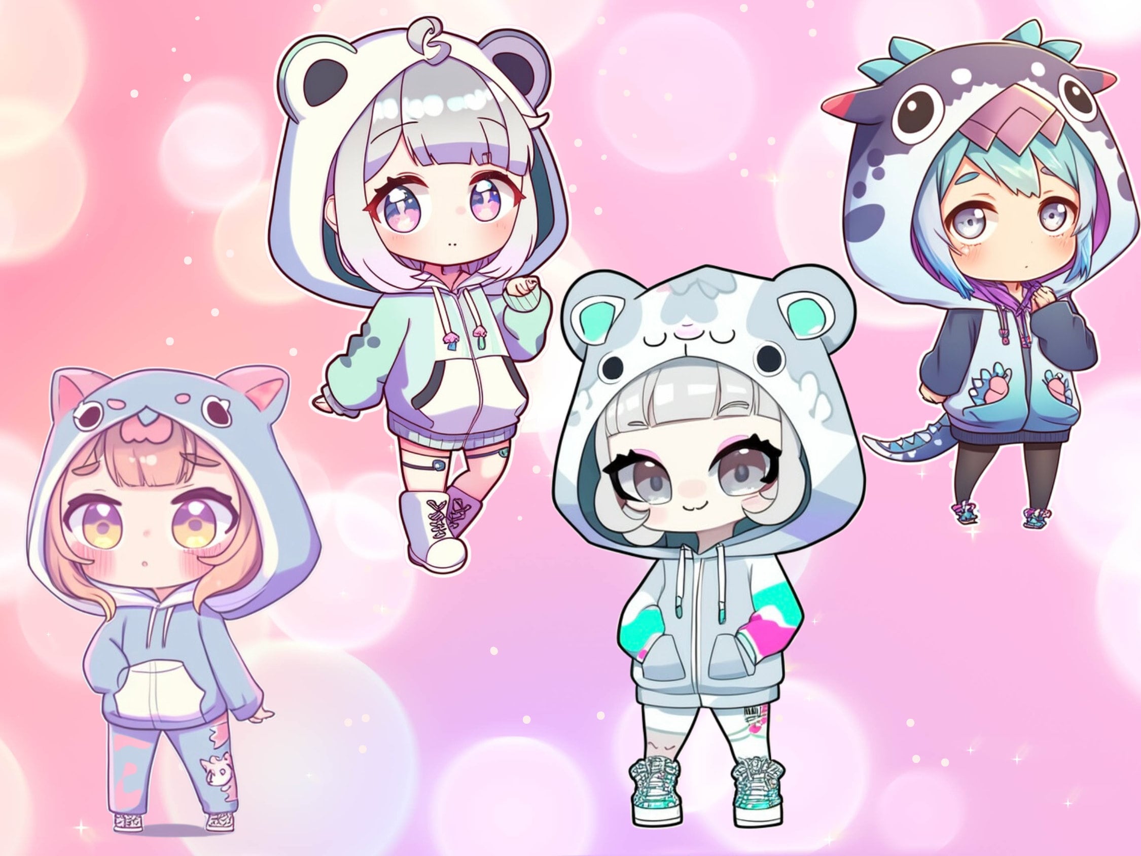 Kawaii Anime Girl Wearing Hoodie Twitch Emote, Discord, Kick, Streamer ...