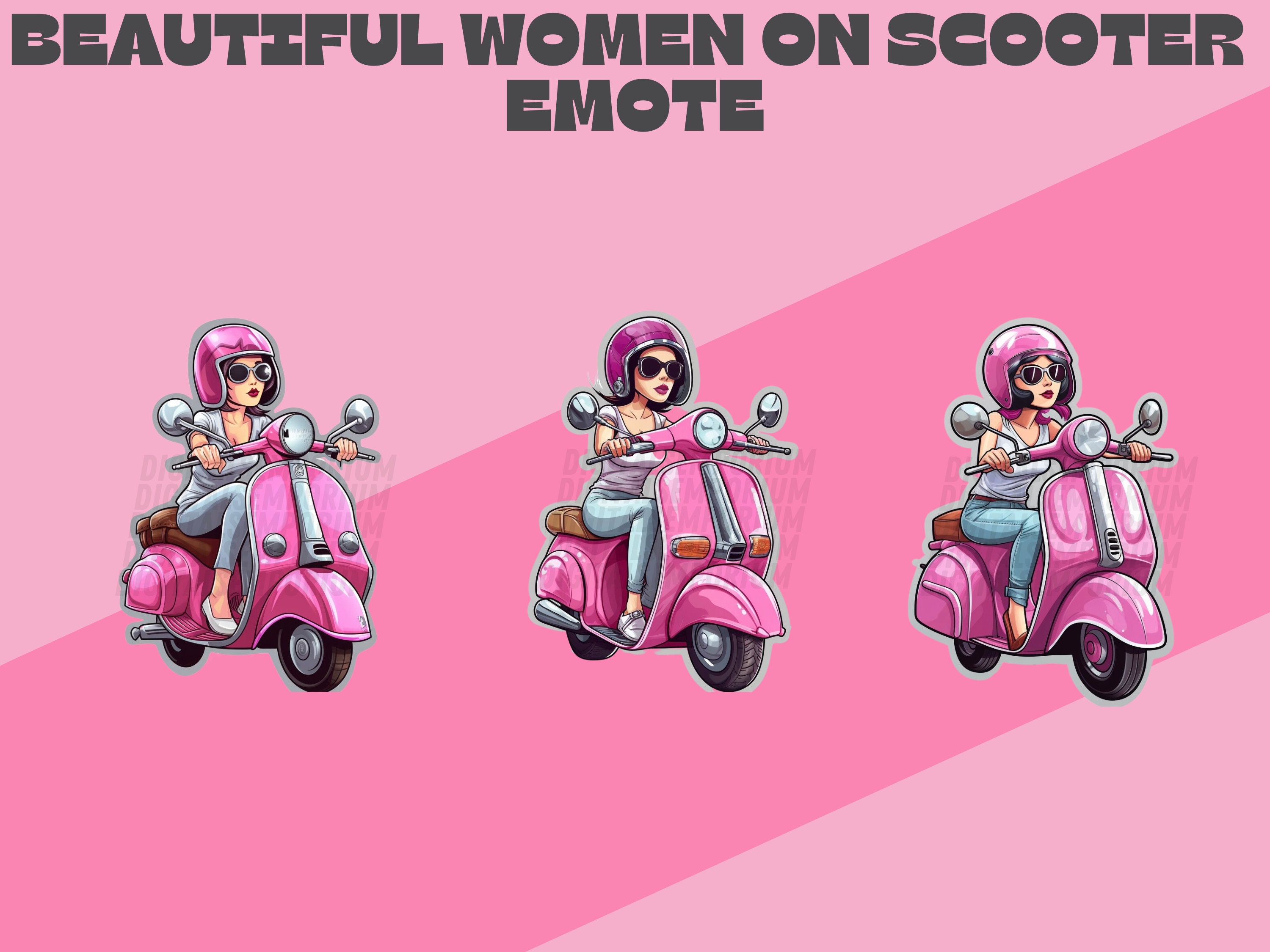 Beautiful Women on Scooter Emote Collection Twitch & Discord | Streamer ...