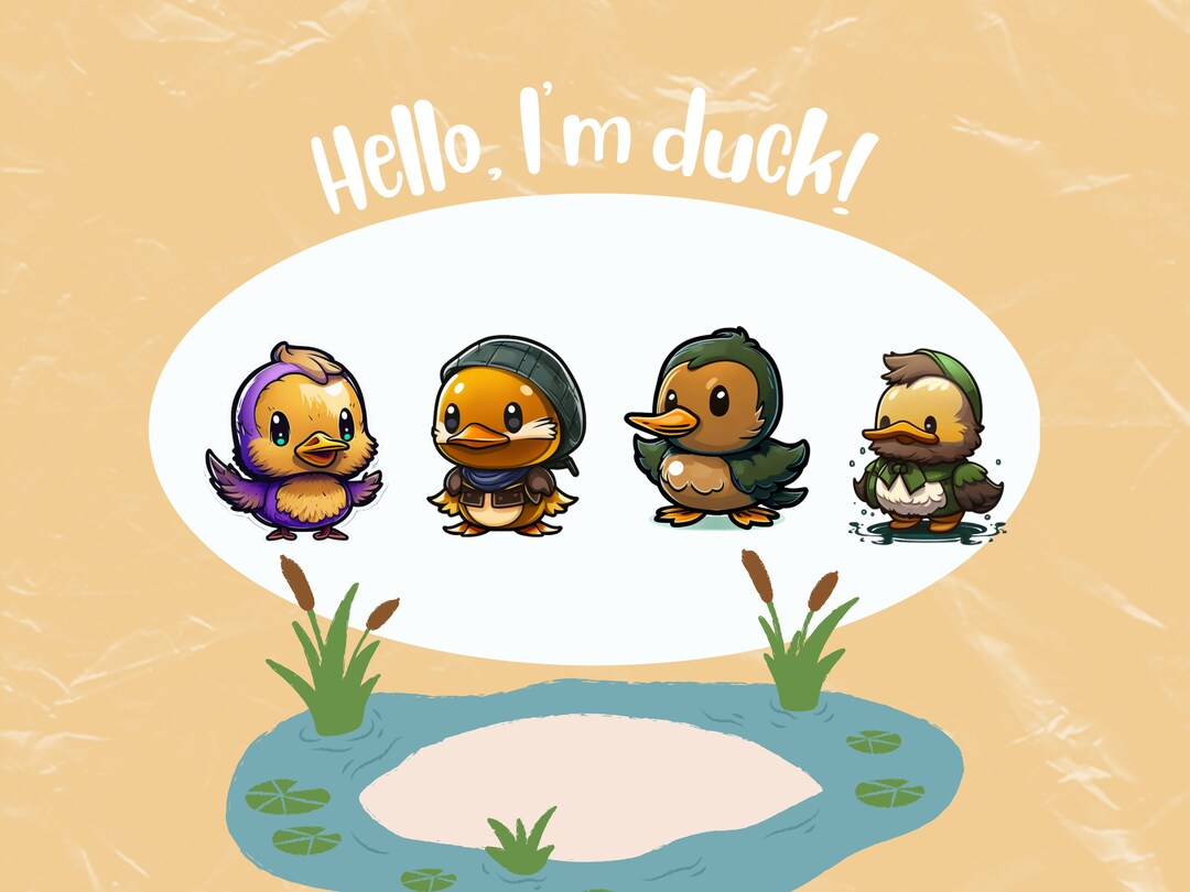 Cute Chibi Kawaii Happy Duck Twitch Discord Mixer Youtube Emote/kawai ...