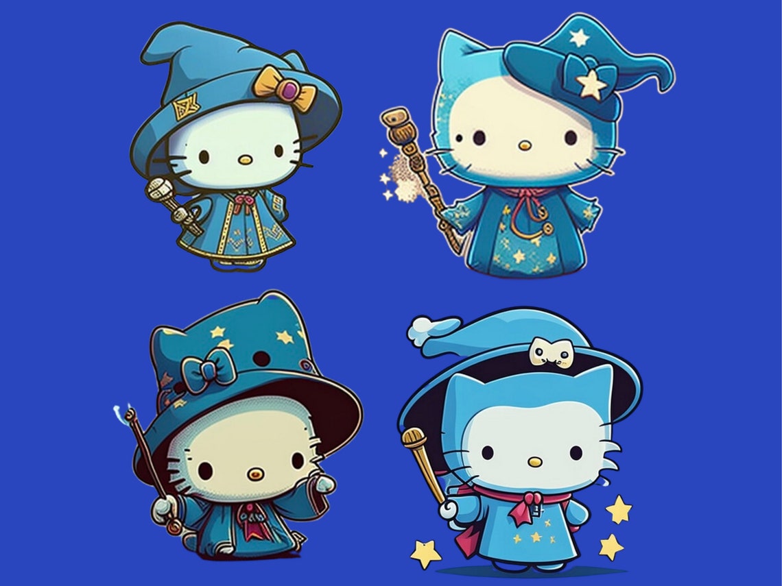 Chibi Blue Wizard Kitty Emotes Twitch, Discord, Kick, Streamer, Emoji ...