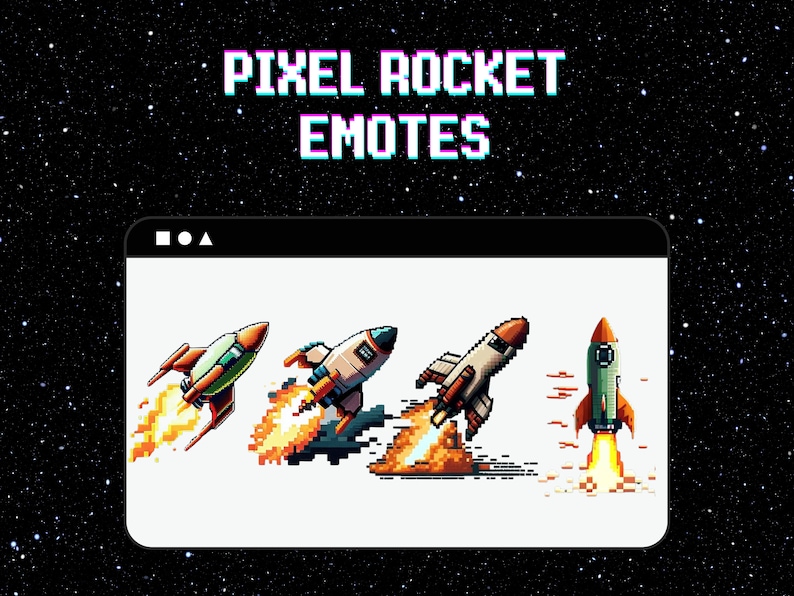 4x Pixel Space Ship/ Rocket Twitch Emotes | Discord Emotes | Youtube ...