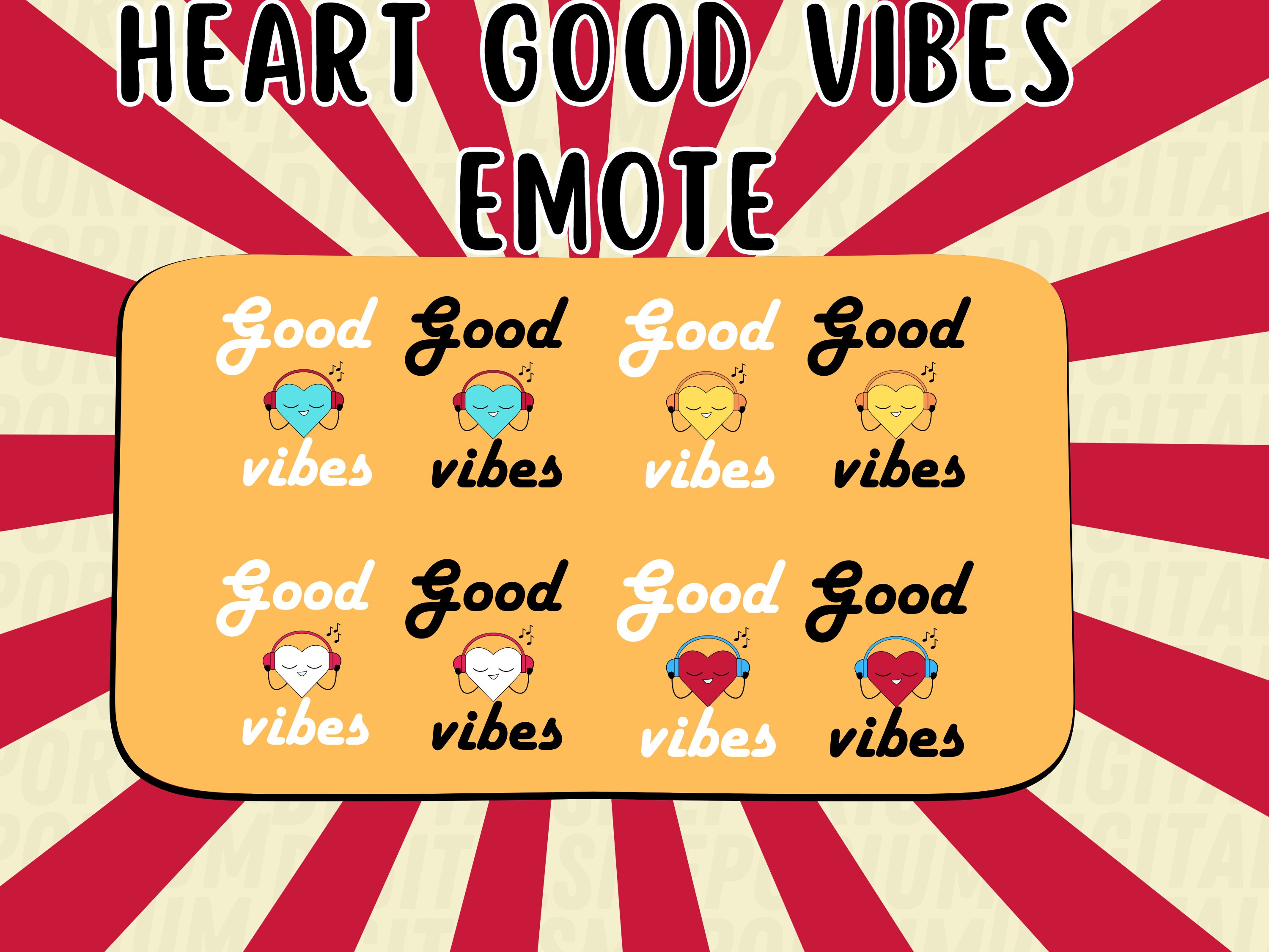 Cute Heart Good Vibes Emote, Heart Emote, Music Emote, Music Vibes ...