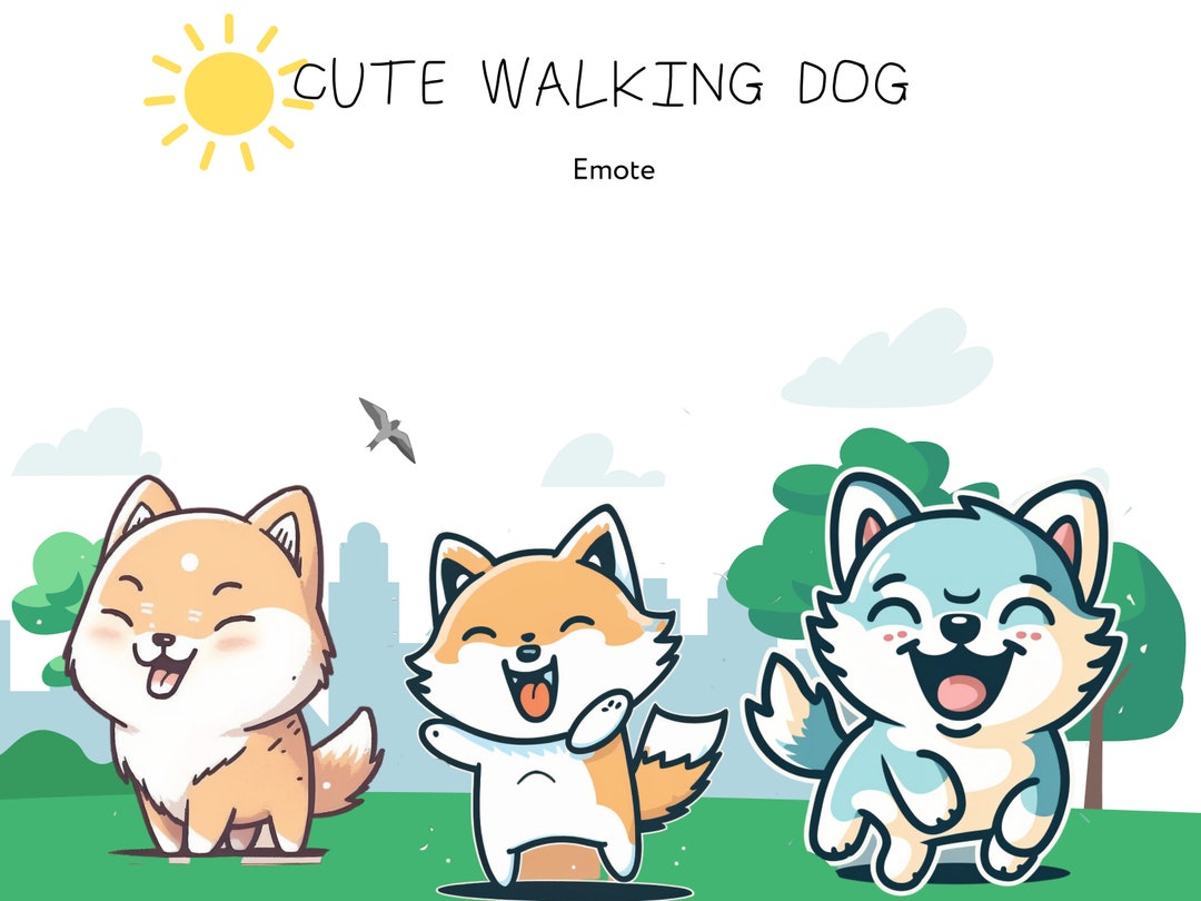 Cute Walking Dog Twitch Emotes | Discord Emotes | Youtube Emotes ...