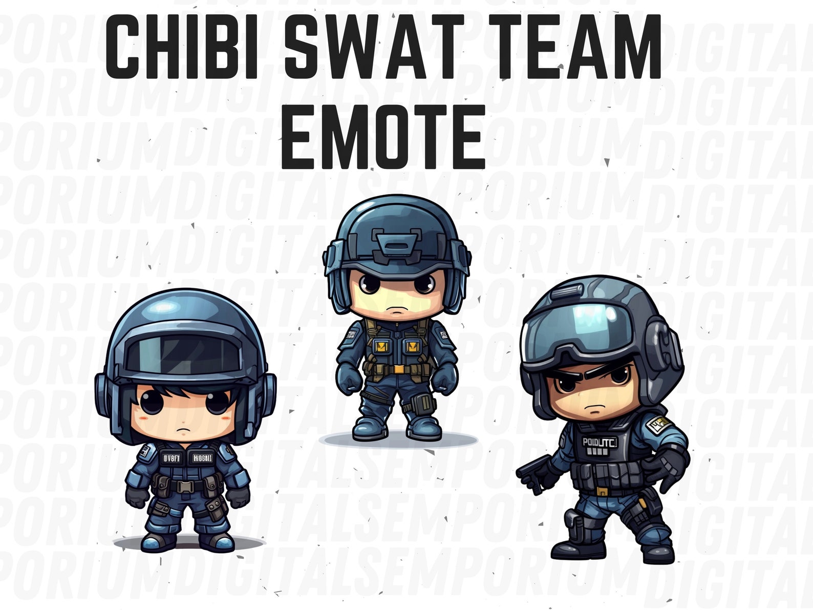 Chibi Swat Team Emote, FBI Emote, CIA Emote, Chibi Boy Emote, Army ...