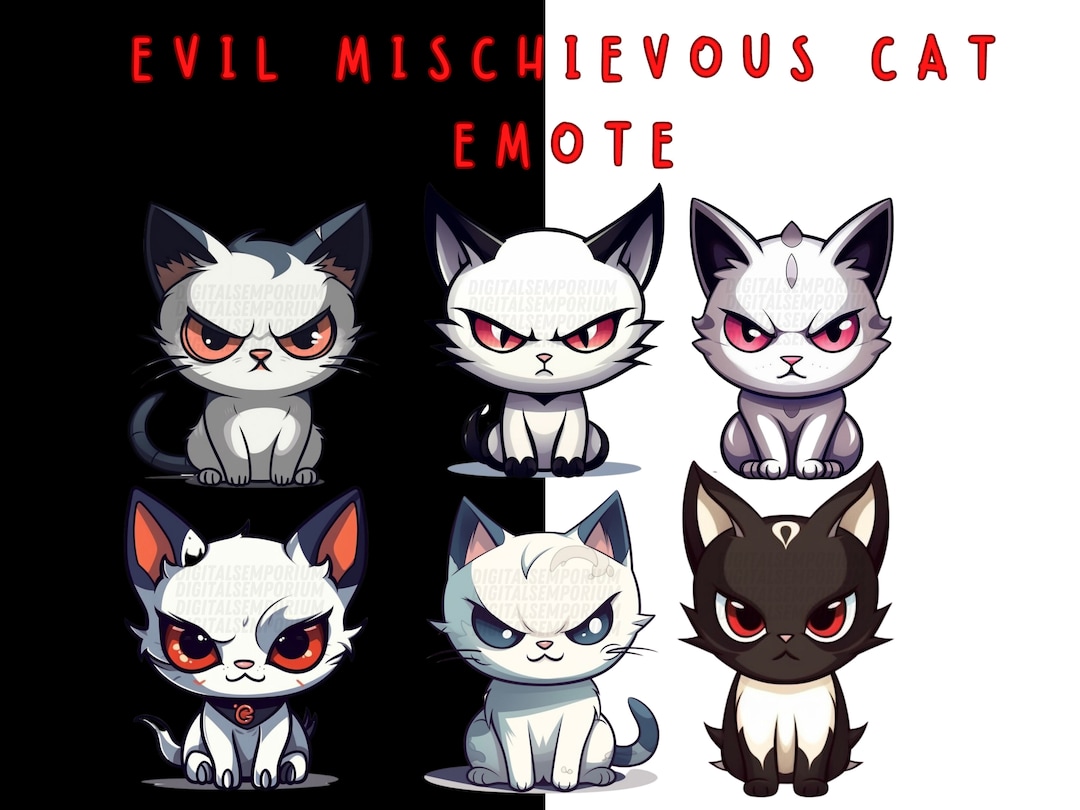 Evil Mischievous Cat Emote Collection Twitch & Discord | Channel Points ...
