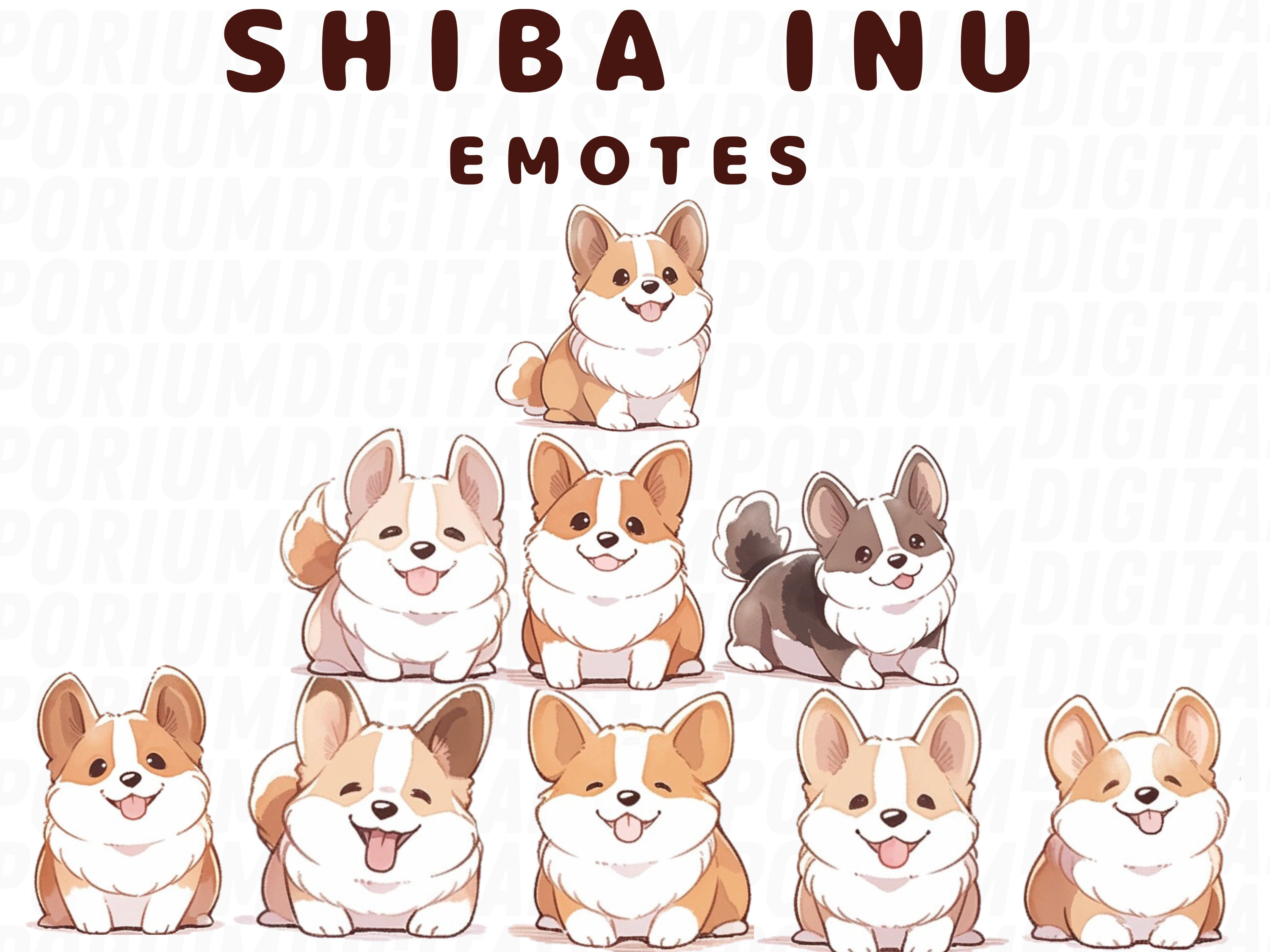 9x Chibi Dog Emotes, Shiba Inu Emotes, Cute Dog Emotes, Pet Emotes, Pup ...