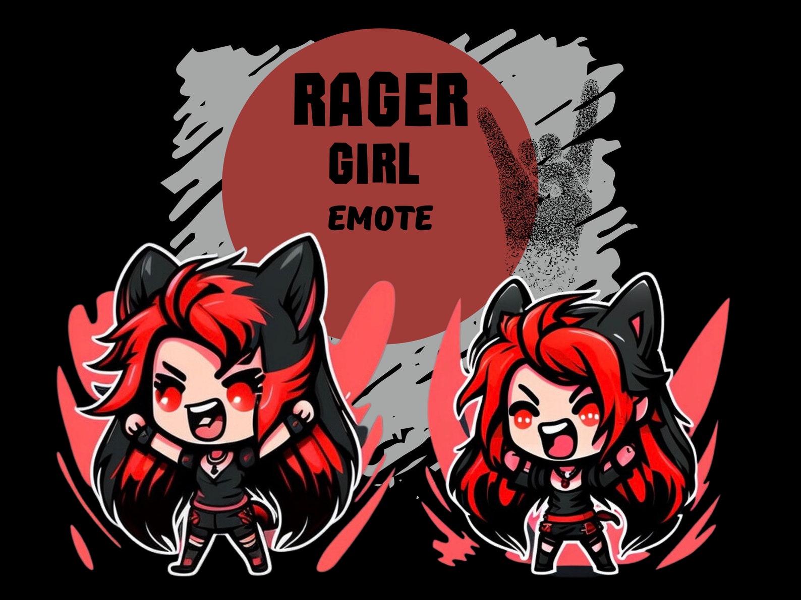 Chibi Rocker Girl Emotes Twitch & Discord, Channel Points, Streamer ...