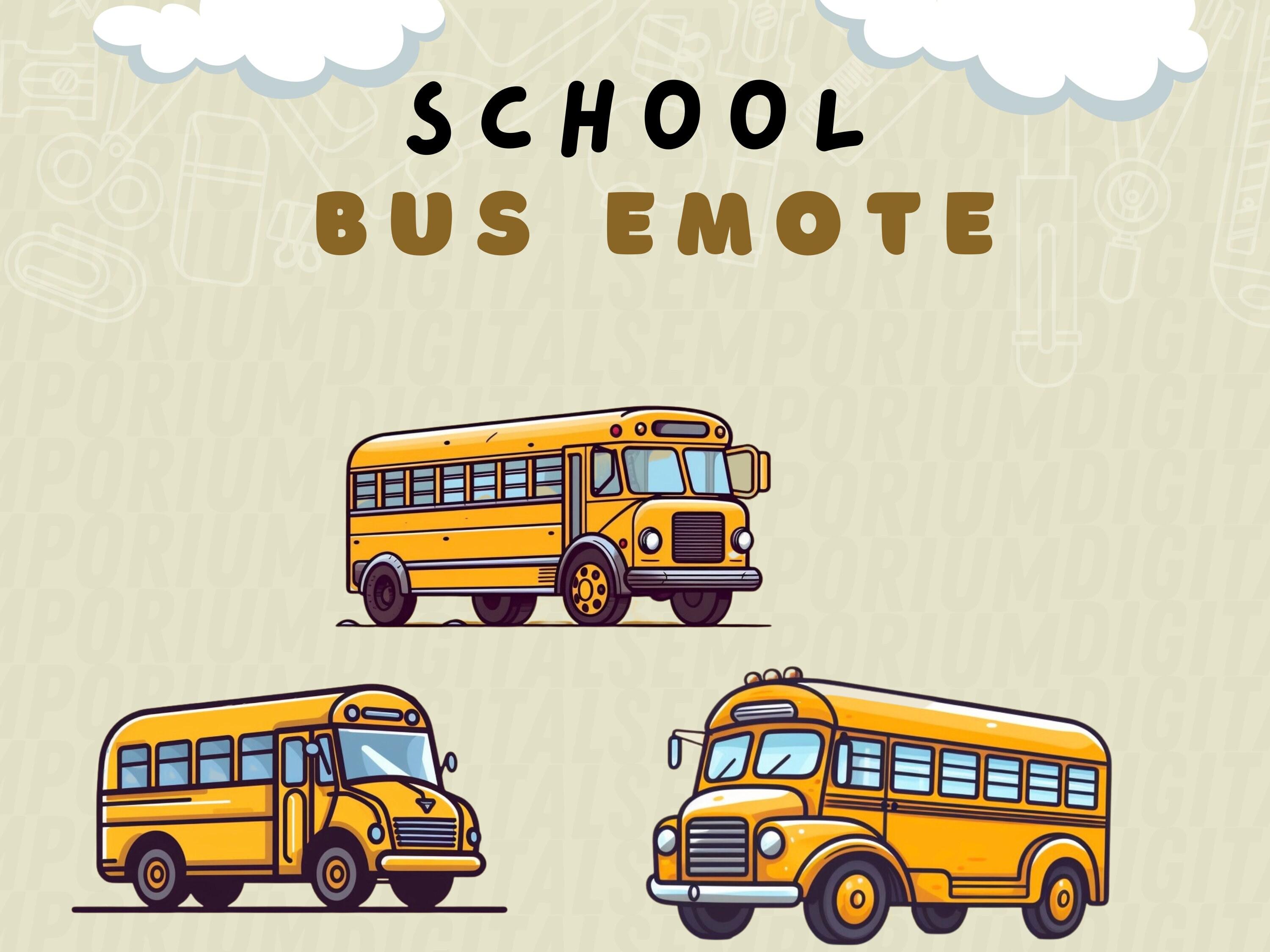 Cute School Bus Emote, Student Emote, Bus Driver Emote, Car Emote ...