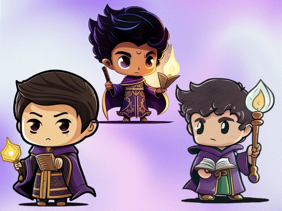 Chibi Wizard Emotes Twitch & Discord | Channel Points | Streamer ...