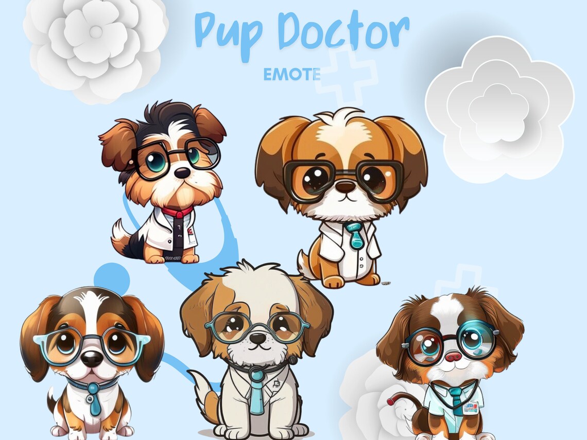 Chibi Pup Doc Emotes Twitch, Discord, Channel Point, Streamer, Emoji ...